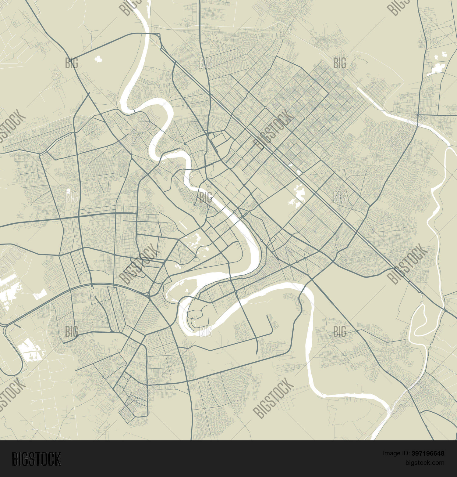 Detailed Map Baghdad Vector & Photo (Free Trial) | Bigstock