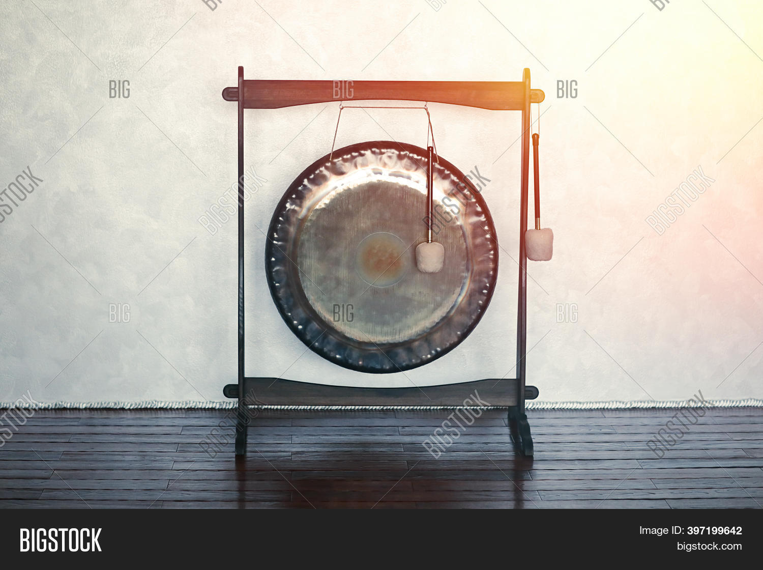 Gong Stands On Wooden Image & Photo (Free Trial) | Bigstock