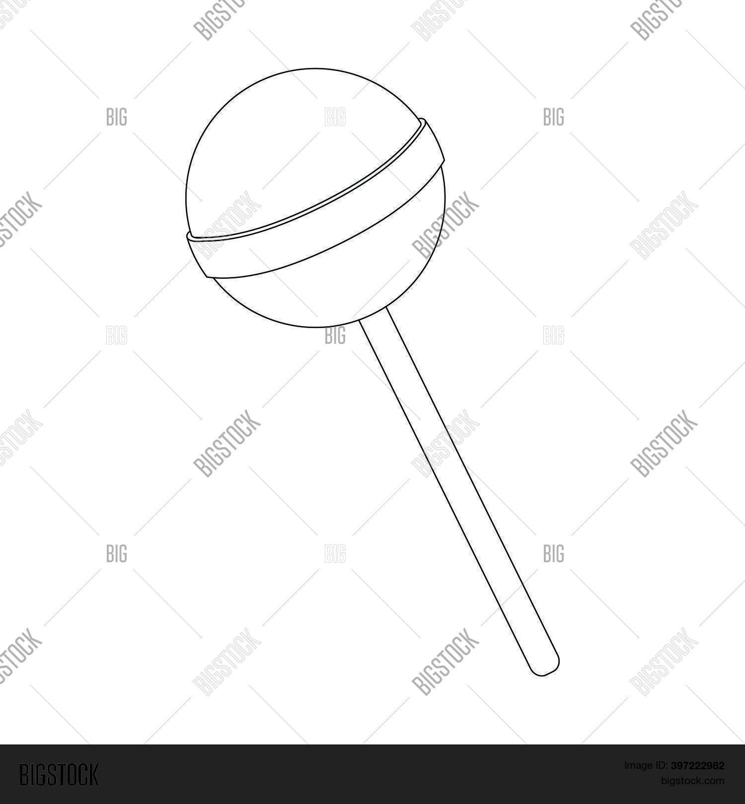 Lollipop Outline Vector & Photo (Free Trial) | Bigstock
