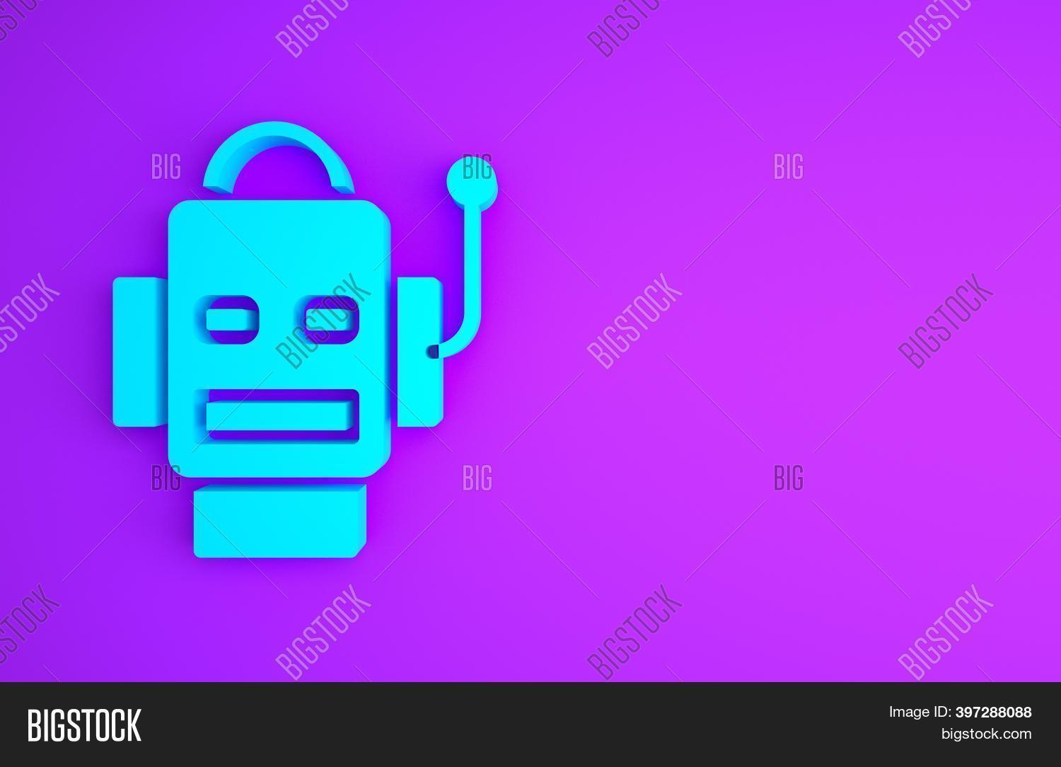 Blue Robot Icon Image & Photo (Free Trial) | Bigstock