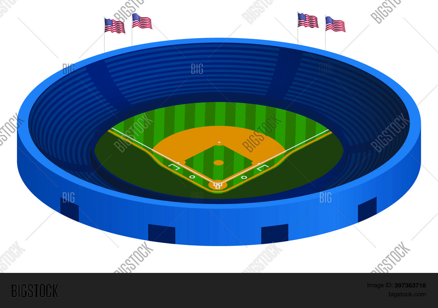 3d Baseball Stadium Vector & Photo (Free Trial) | Bigstock