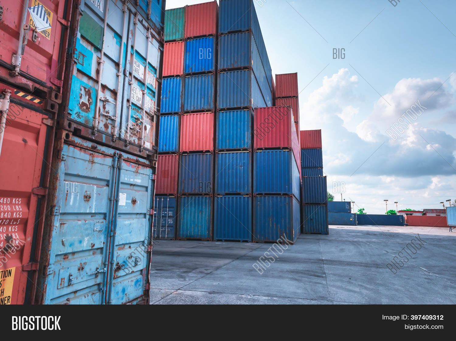 Stack Containers Cargo Image & Photo (Free Trial) | Bigstock