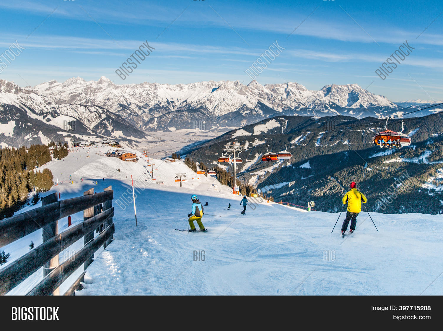Downhill Skiers On Image & Photo (Free Trial) | Bigstock