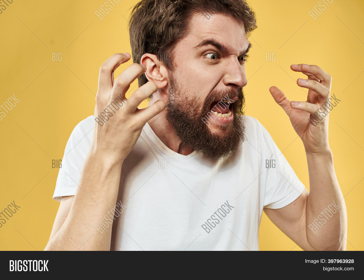 Angry Man White T- Image & Photo (Free Trial) | Bigstock
