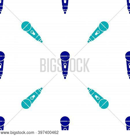 Blue Microphone Icon Vector & Photo (Free Trial) | Bigstock
