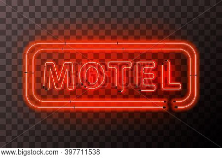 Bright Red Neon Motel Vector & Photo (Free Trial) | Bigstock