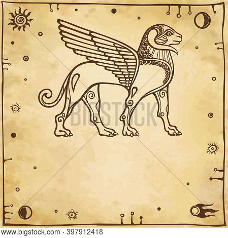 Fantastic Winged Ram Vector & Photo (Free Trial) | Bigstock