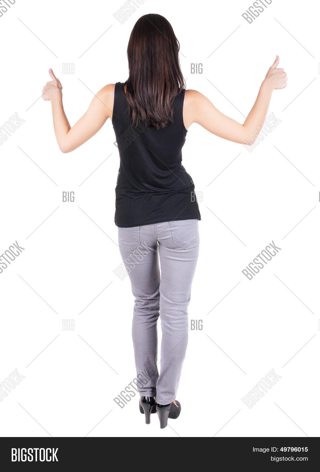 Back View Woman Thumbs Image & Photo (Free Trial) | Bigstock