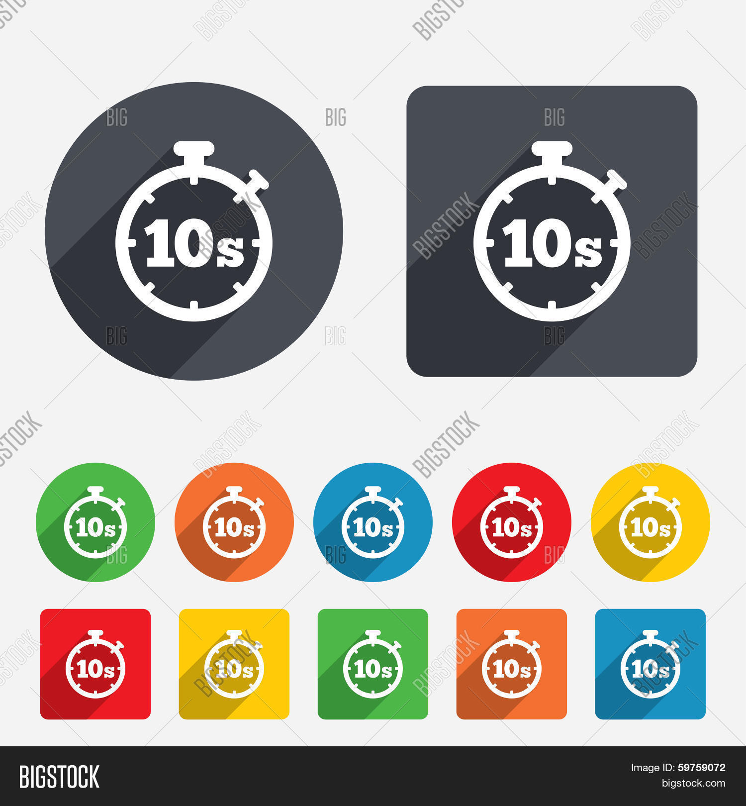 Timer 10s Sign Icon. Vector & Photo (Free Trial) | Bigstock