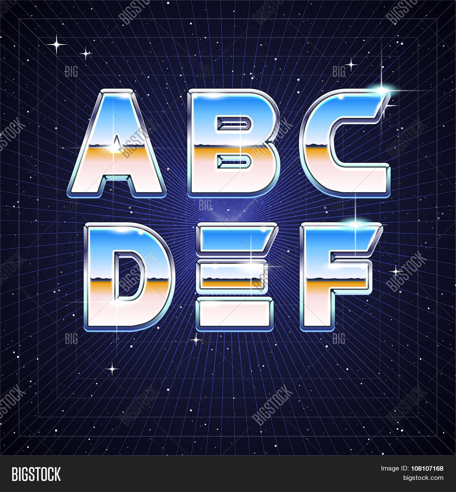 80s Retro Sci-Fi Font Vector & Photo (Free Trial) | Bigstock