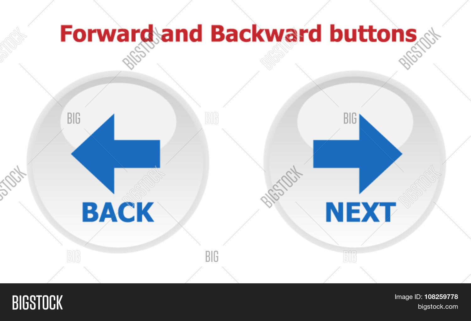 Back Next Buttons Vector & Photo (Free Trial) | Bigstock