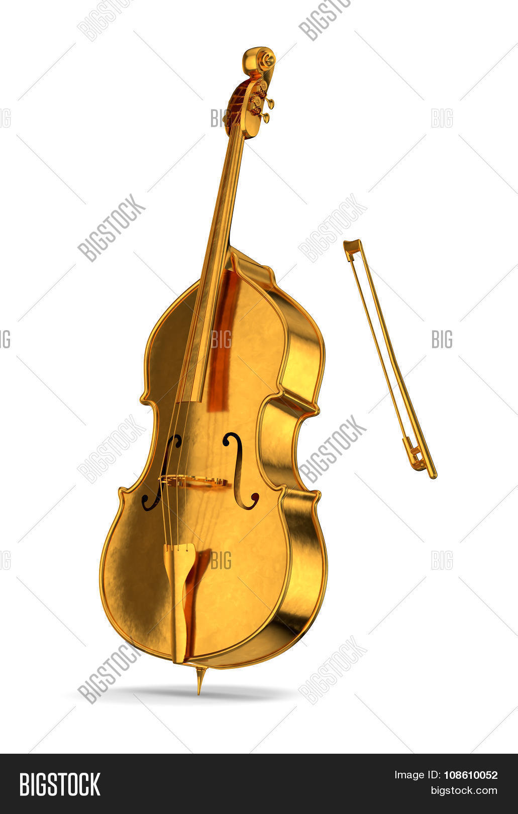 Golden Cello Isolated Image & Photo (Free Trial) | Bigstock
