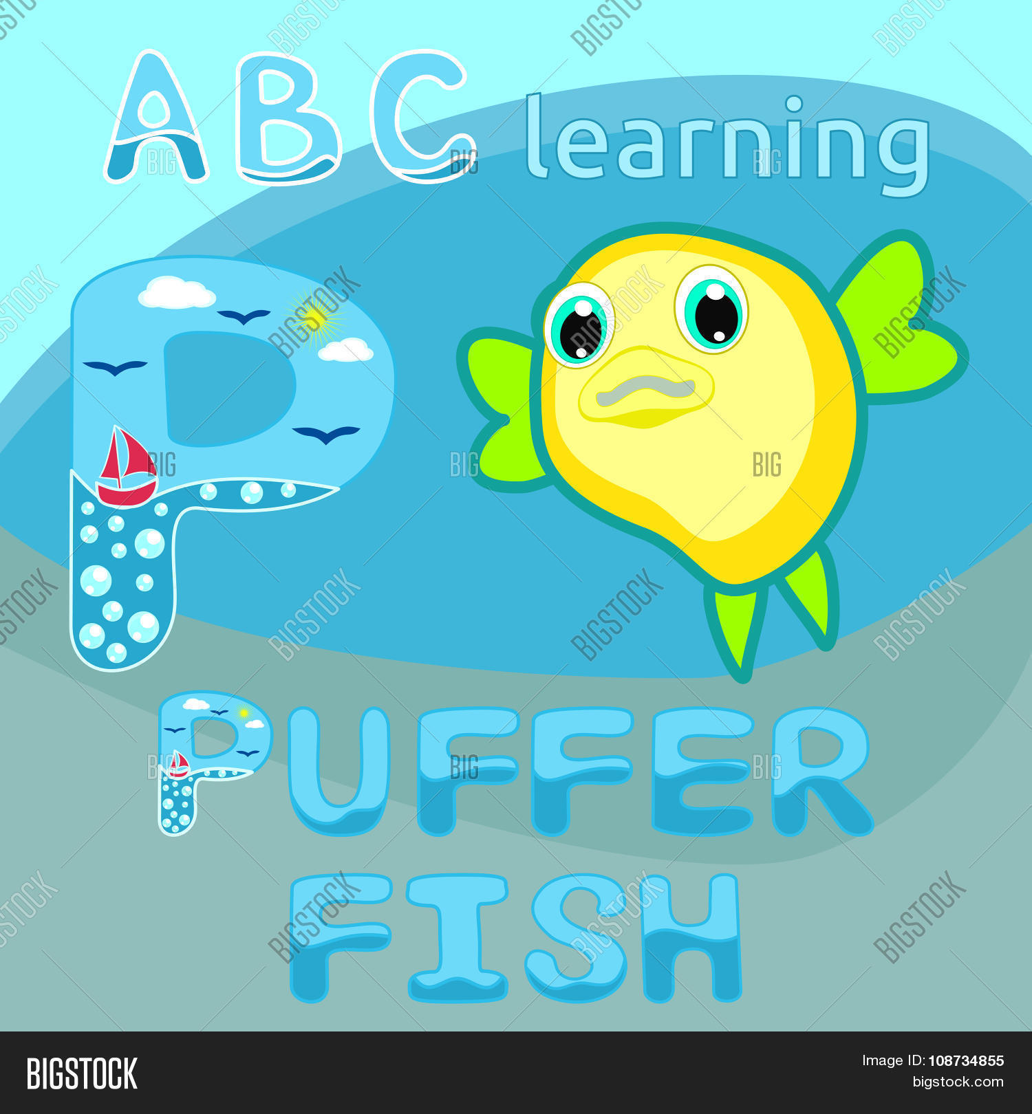 P Puffer Fish Sea Vector & Photo (Free Trial) | Bigstock