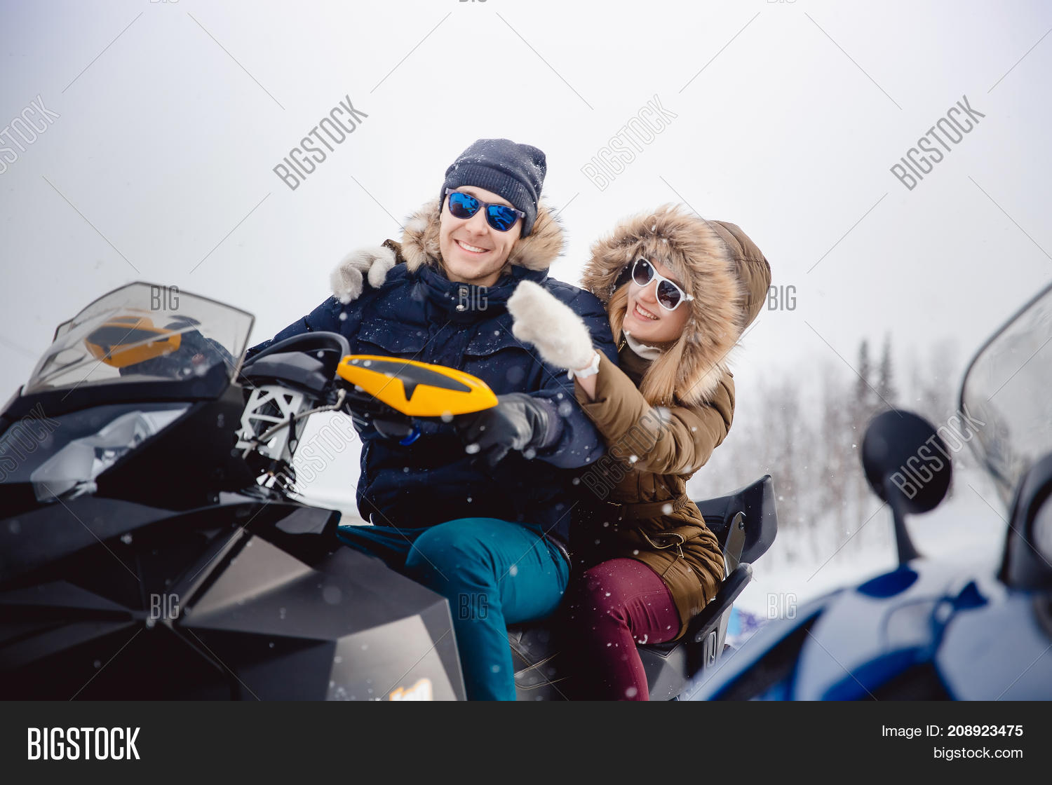 Snowmobile. Couple Image & Photo (Free Trial) | Bigstock