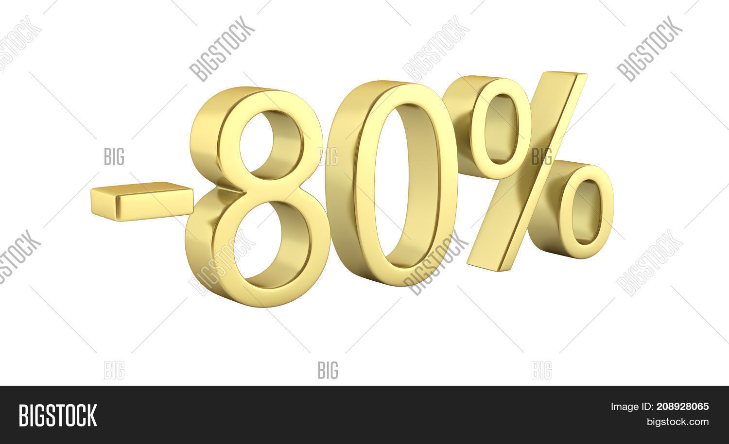 Gold Text 80 Percent Image & Photo (Free Trial) | Bigstock