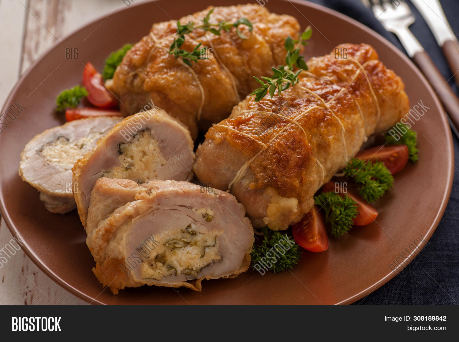 Stuffed Chicken Roll S Image & Photo (Free Trial) | Bigstock