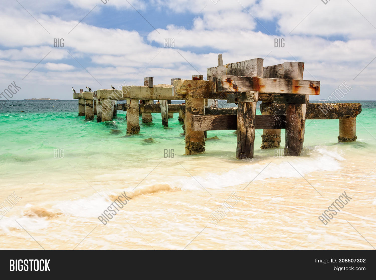 Remnants Old Jetty - Image & Photo (Free Trial) | Bigstock