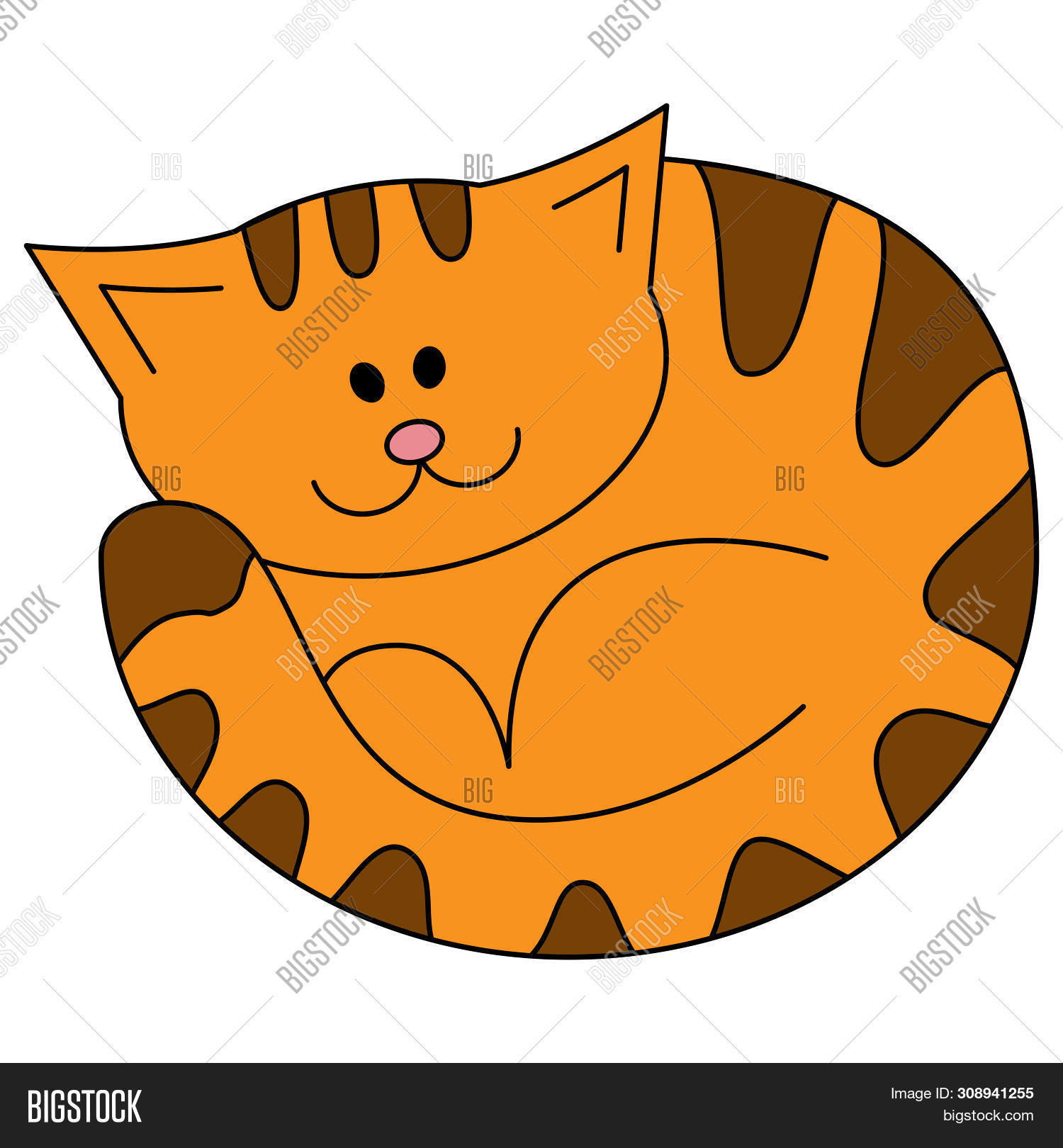 Cartoon Cute Lying Cat Image & Photo (Free Trial) | Bigstock