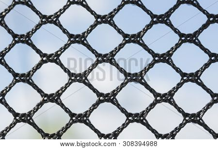 Macro Photograph Of A Black Nylon Mesh Fabric. Details, Textures And ...