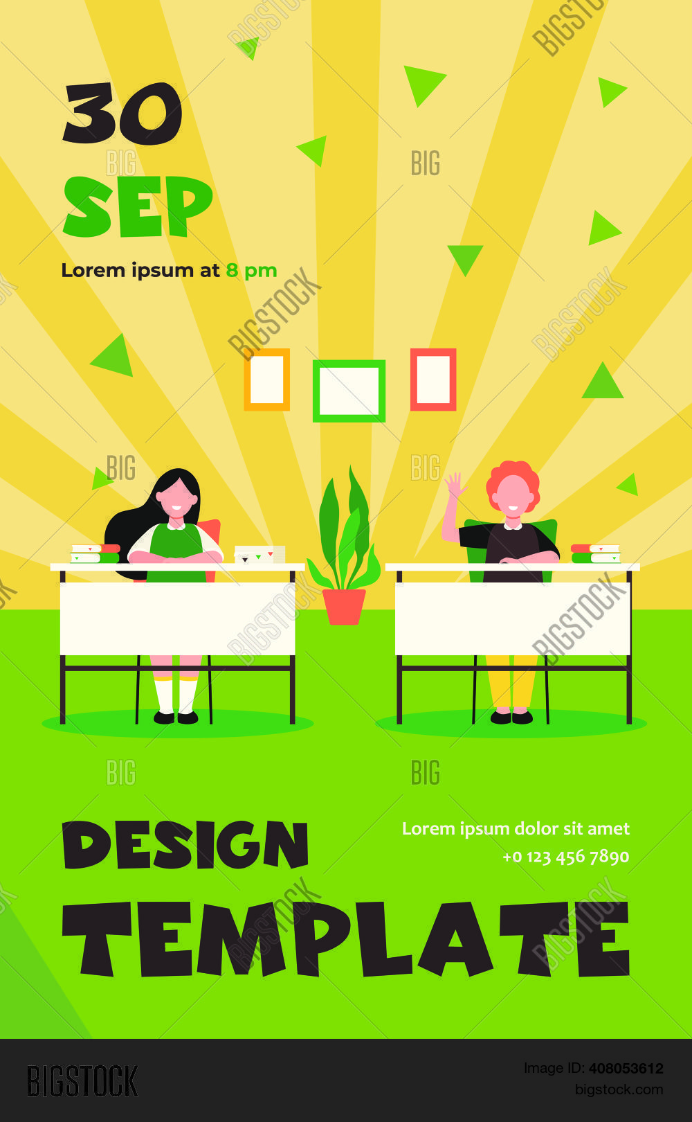 Happy Pupils Studying Vector & Photo (Free Trial) | Bigstock