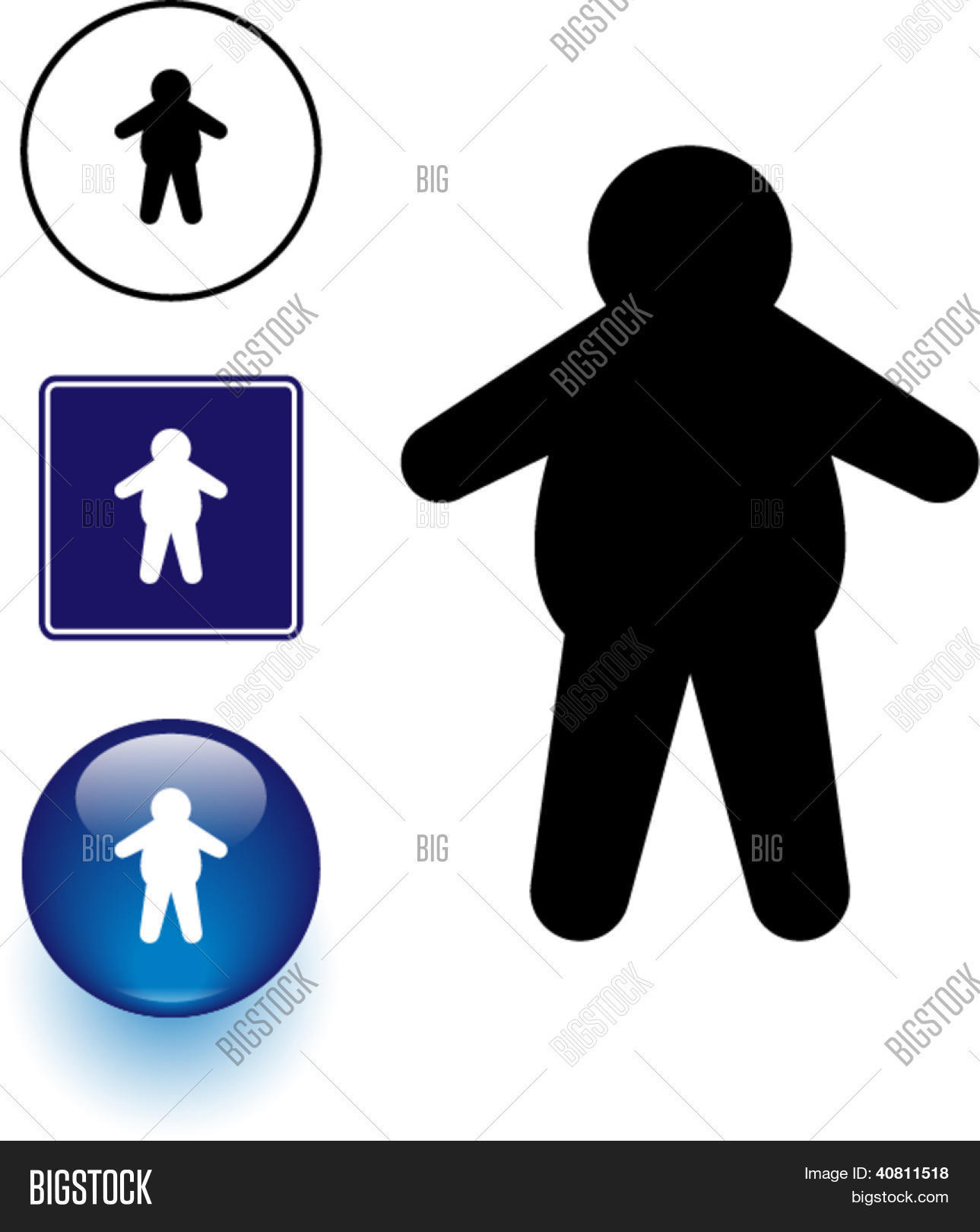 Overweight Man Symbol Vector & Photo (Free Trial) | Bigstock