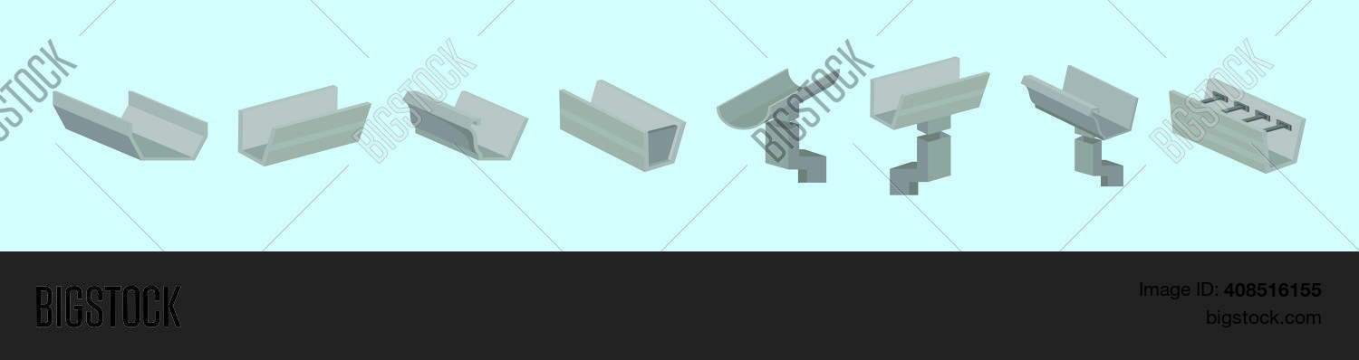 Set Gutter Cartoon Vector & Photo (Free Trial) | Bigstock