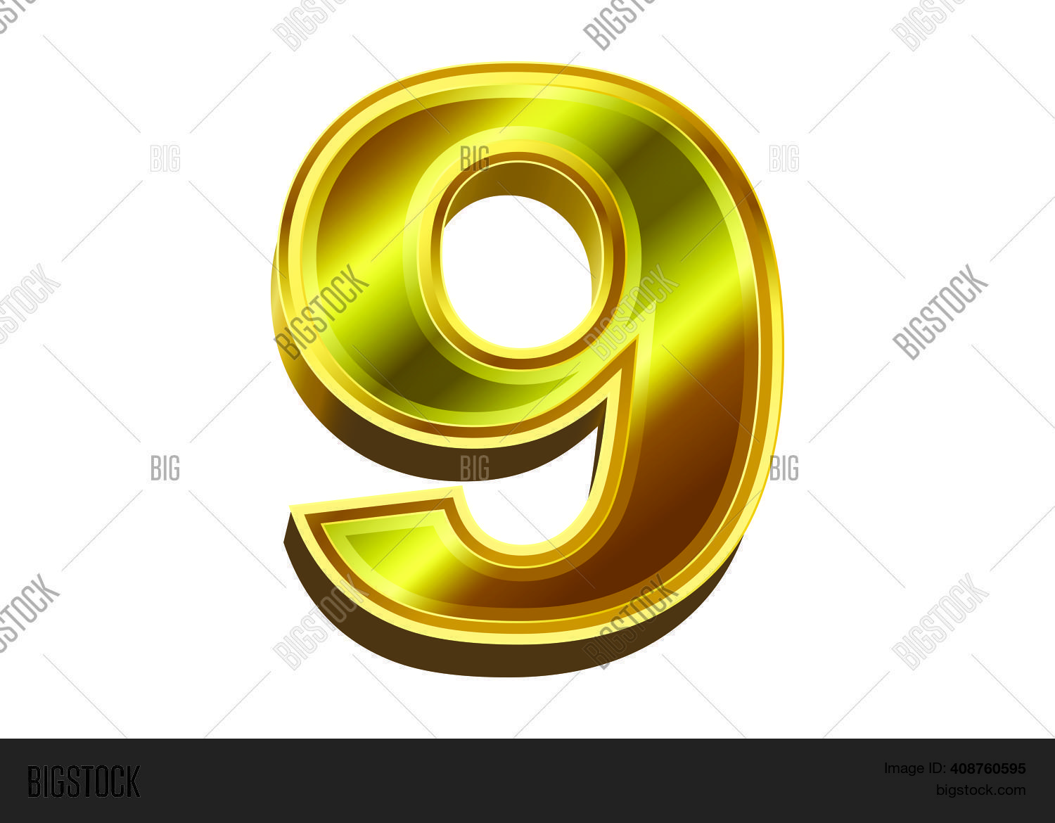 3d Golden Number 9 Vector & Photo (Free Trial) | Bigstock