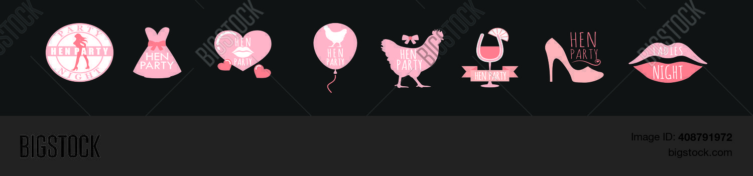 Set Hen Party Cartoon Vector & Photo (Free Trial) | Bigstock