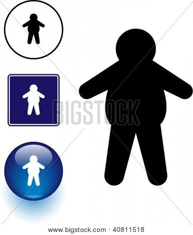 Overweight Man Symbol Vector & Photo (Free Trial) | Bigstock