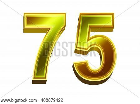 3d Golden Number 75 Vector & Photo (Free Trial) | Bigstock