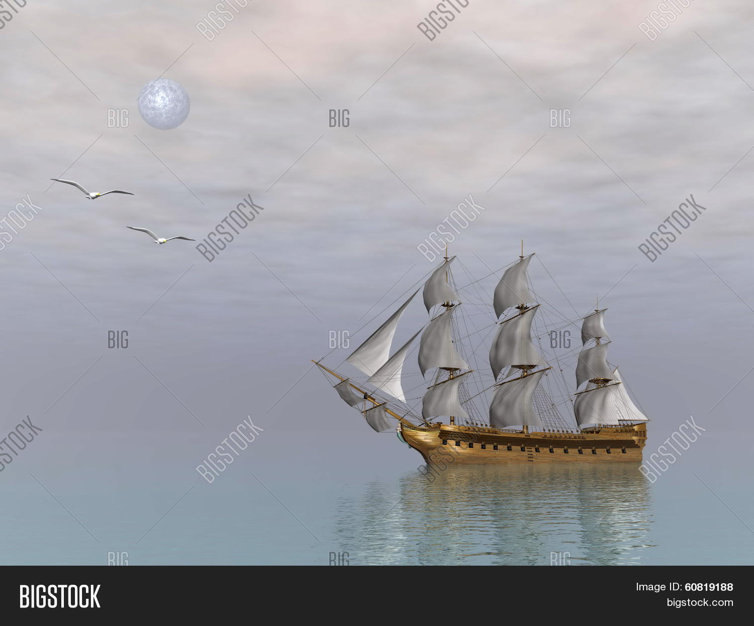 Old Merchant Ship - 3D Image & Photo (Free Trial) | Bigstock