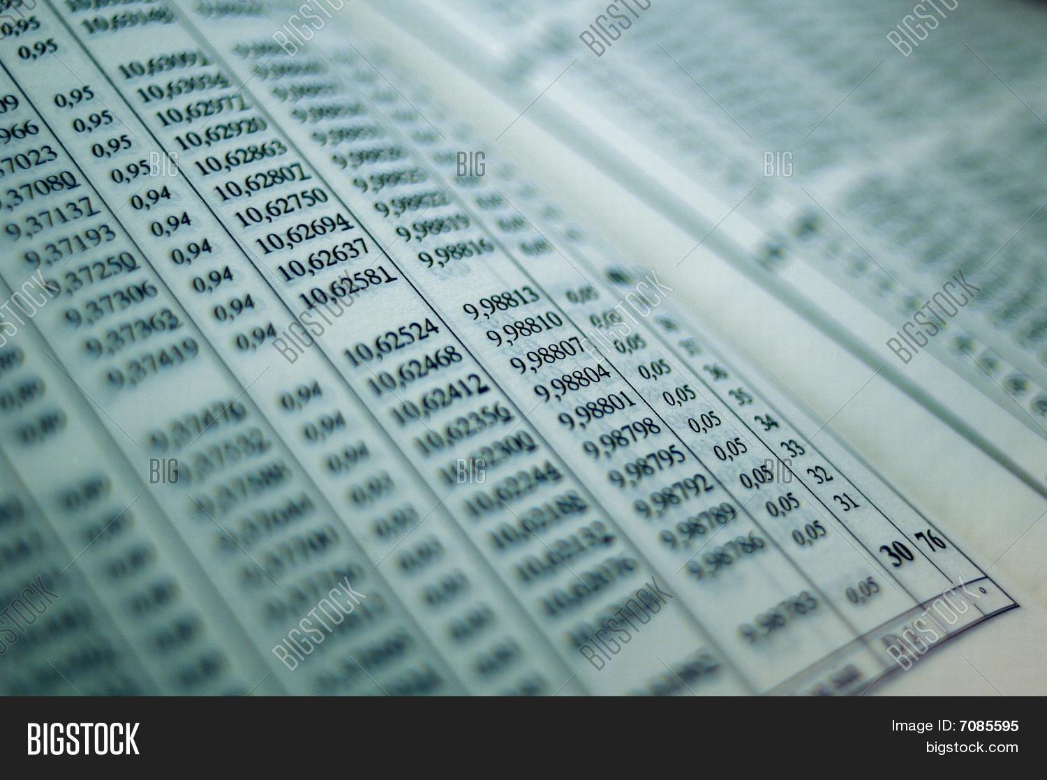 Logarithmic Table Image & Photo (Free Trial) | Bigstock