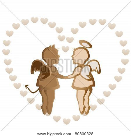 Angel Devil Holding Vector & Photo (Free Trial) | Bigstock