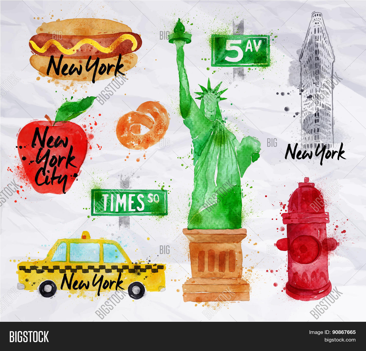 New York Symbols Vector & Photo (Free Trial) | Bigstock