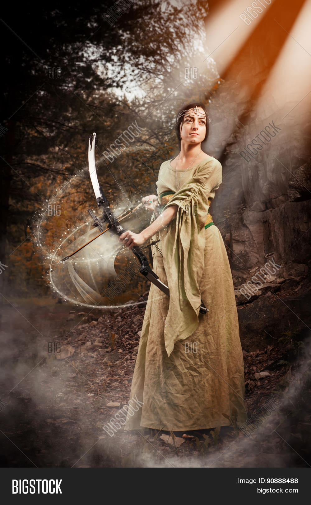 Elf Woman Magic Bow On Image & Photo (Free Trial) | Bigstock