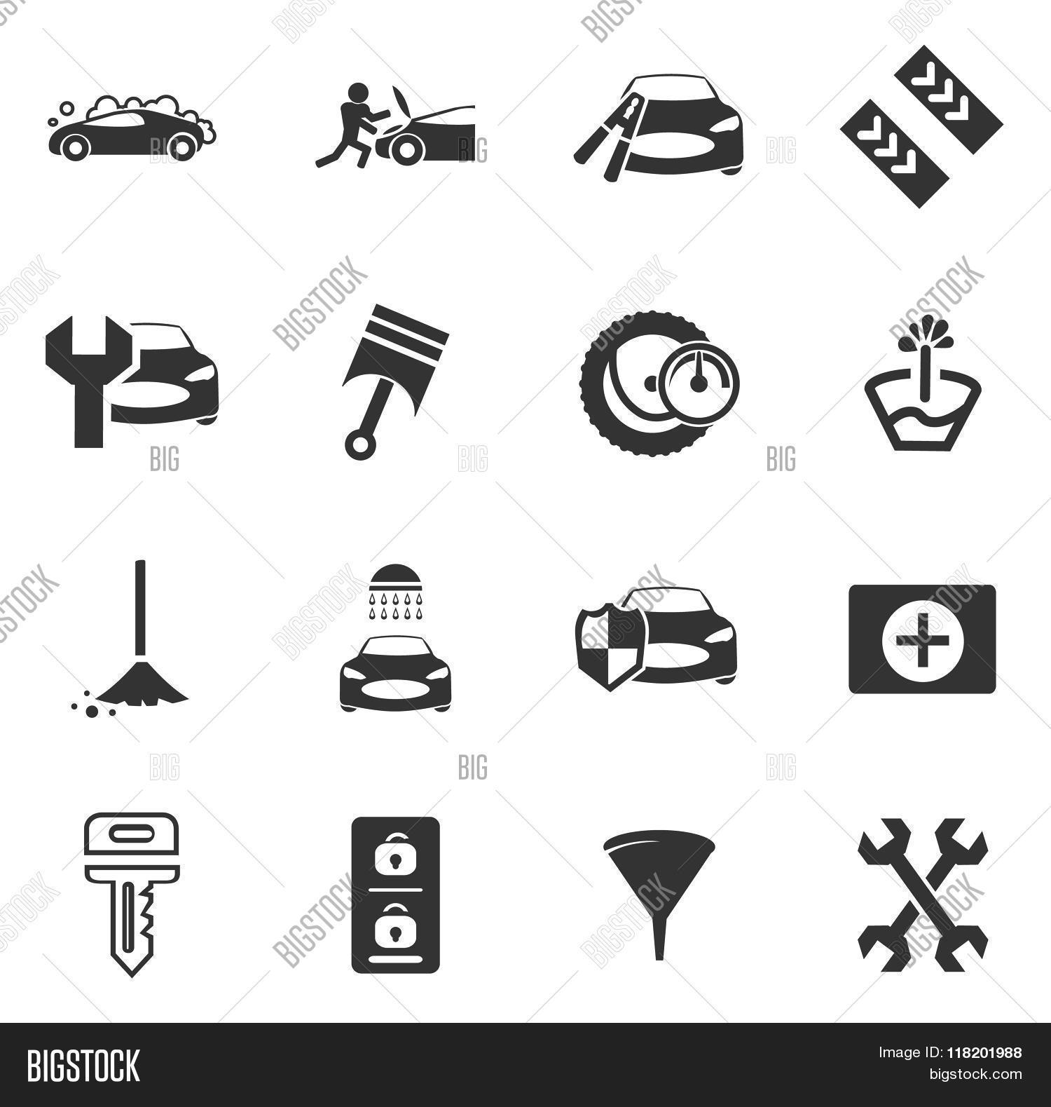 Car Shop Icons Set Vector & Photo (Free Trial) | Bigstock