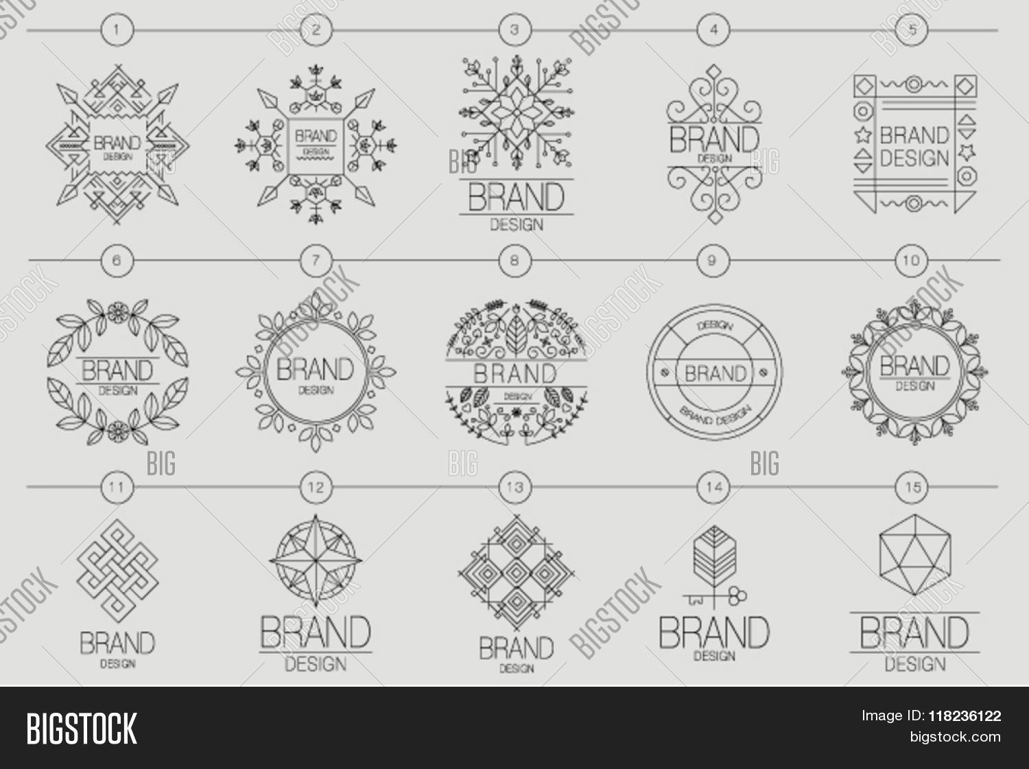 SET ART LINE BRAND Vector & Photo (Free Trial) | Bigstock