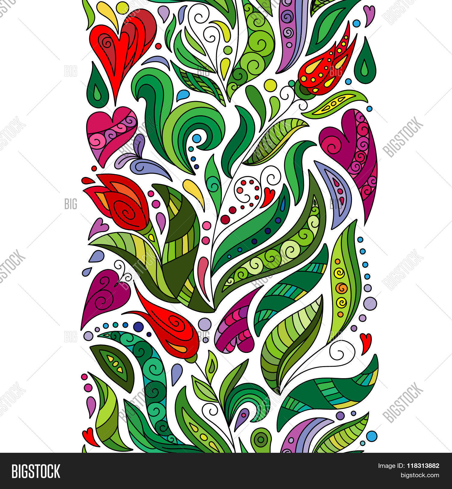 Flower Doodles Border