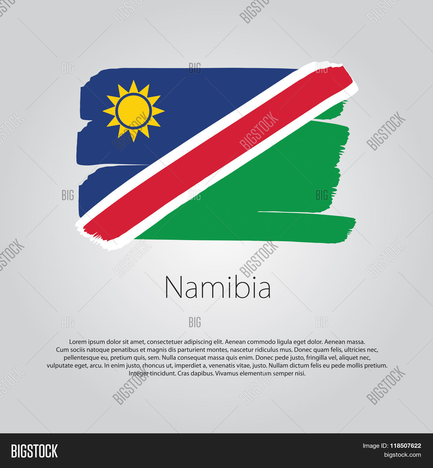 Namibia Flag Colored Vector & Photo (Free Trial) | Bigstock