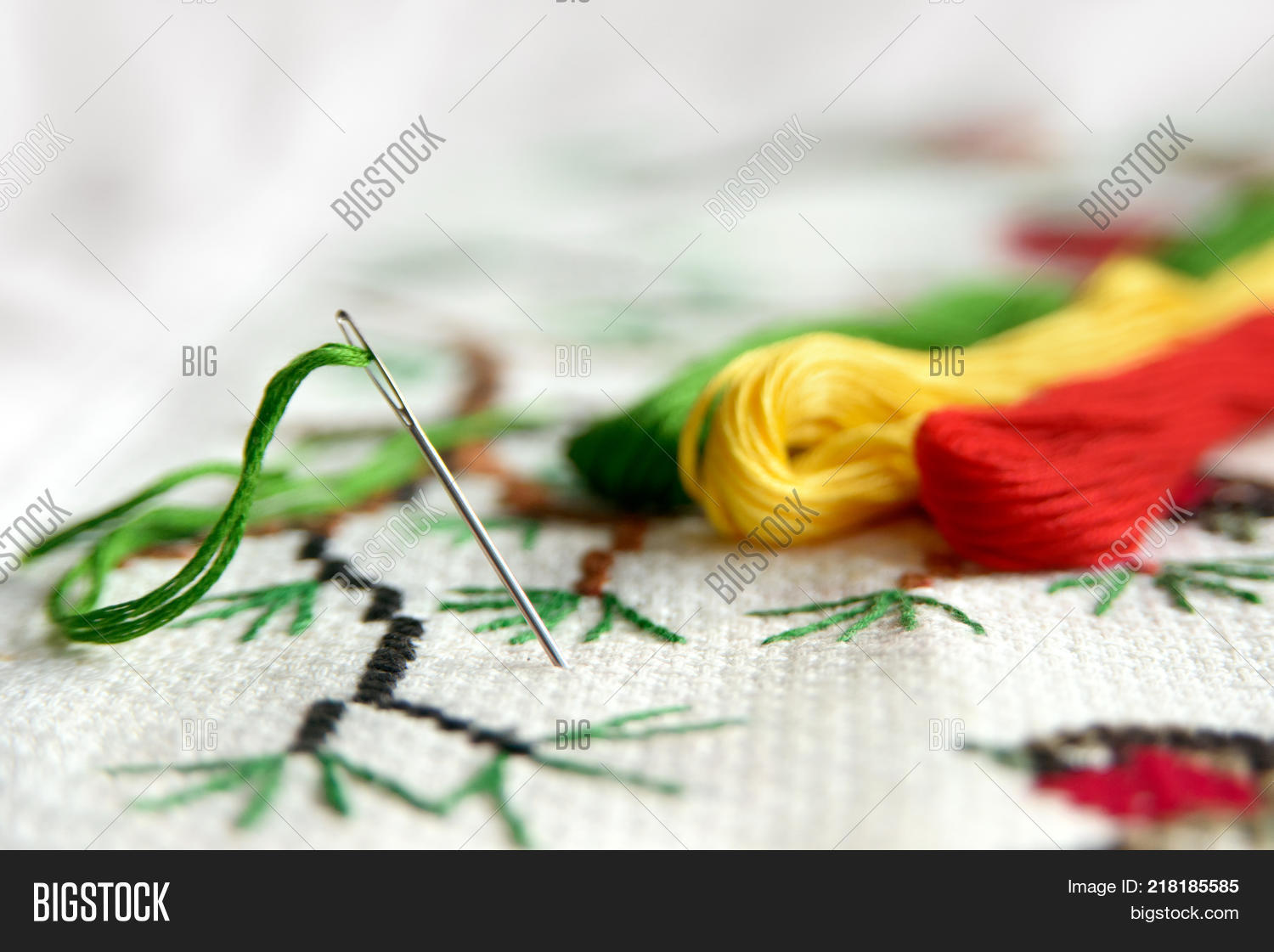 Needle Canvas Red Image & Photo (Free Trial) | Bigstock