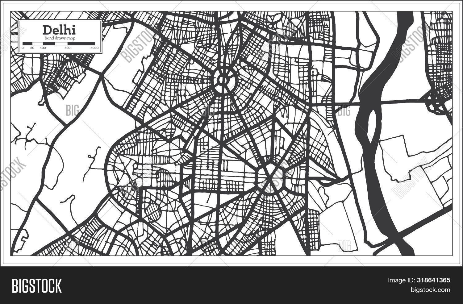 Delhi India City Map Image & Photo (Free Trial) | Bigstock