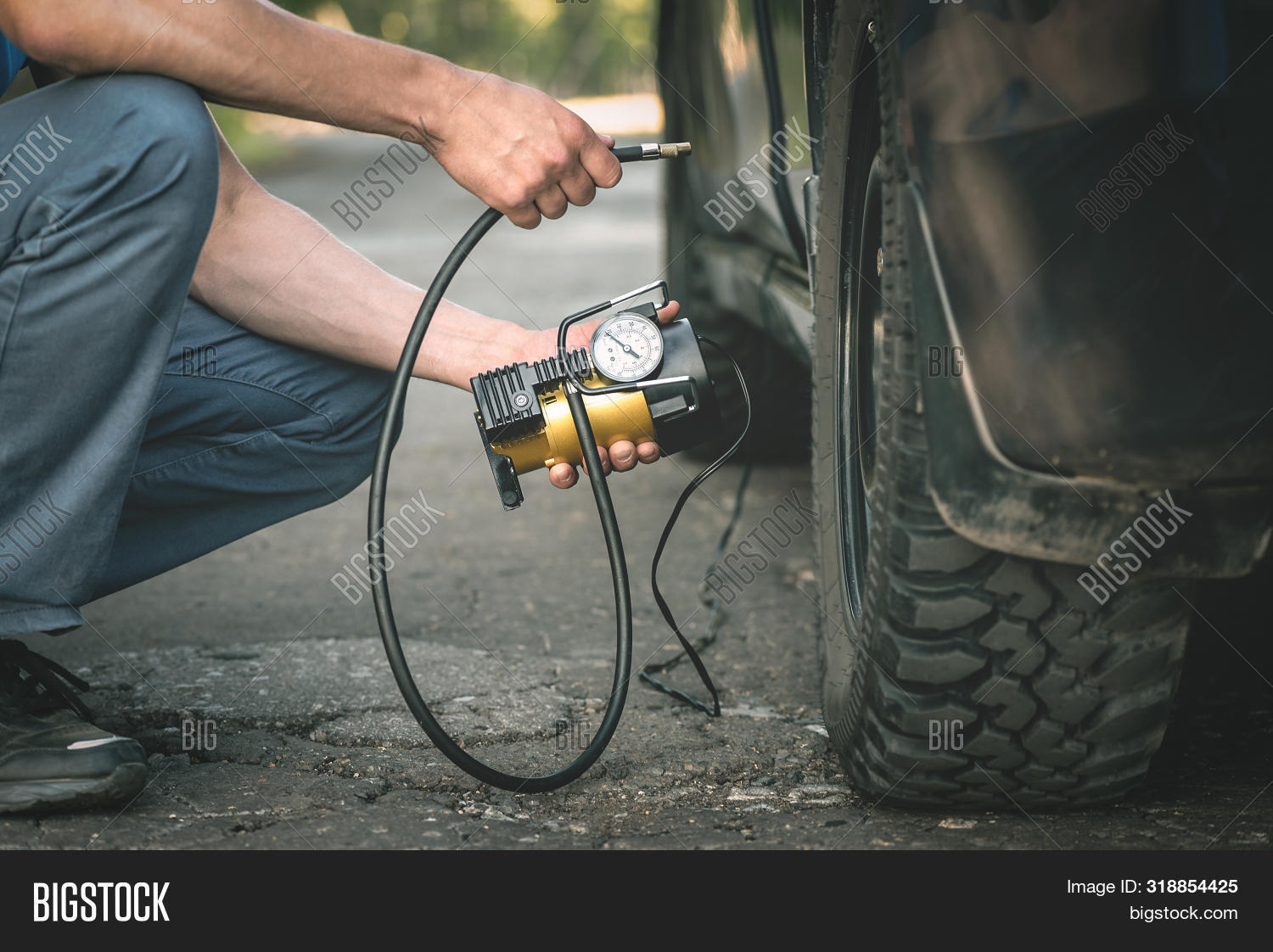 Driver Pumping Car Image & Photo (Free Trial) | Bigstock
