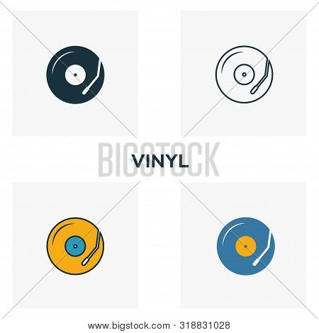 Vinyl Icon Set. Four Vector & Photo (Free Trial) | Bigstock