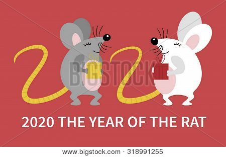 Cute Couple Rat Tails Vector & Photo (Free Trial) | Bigstock