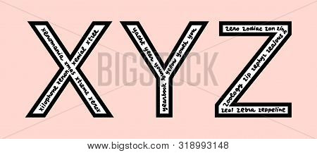 X Y Z Letters Words Vector & Photo (Free Trial) | Bigstock