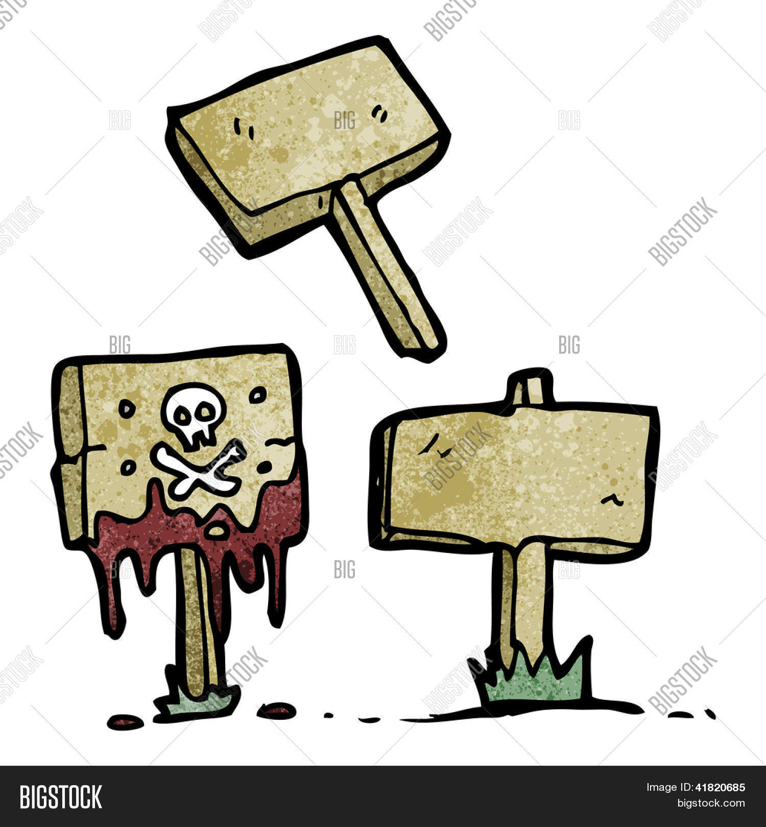 Cartoon Warning Signs Vector & Photo (Free Trial) | Bigstock