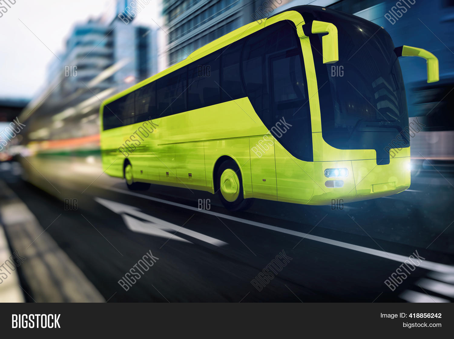 Yellow Bus Moving Fast Image & Photo (Free Trial) | Bigstock
