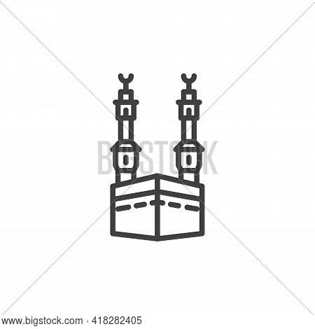 Kaaba Mosque Line Vector & Photo (Free Trial) | Bigstock