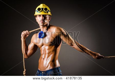 Nude Builder Pulling Image & Photo (Free Trial) | Bigstock