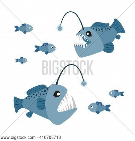 Cartoon Angler Fish Vector & Photo (Free Trial) | Bigstock